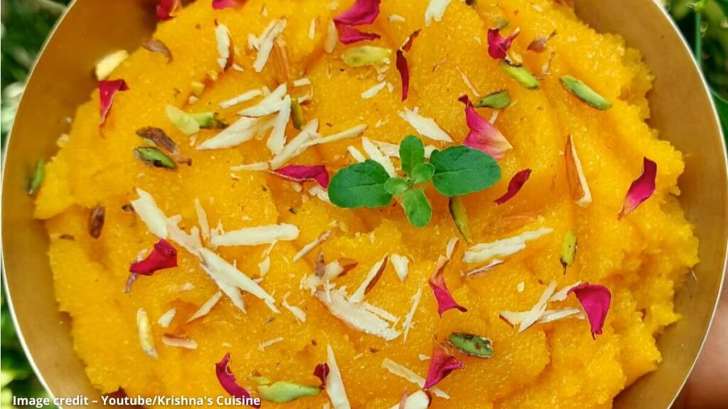 મેંગો સોજી હલવો બનાવવાની રીત | Mango soji halva recipe in gujarati